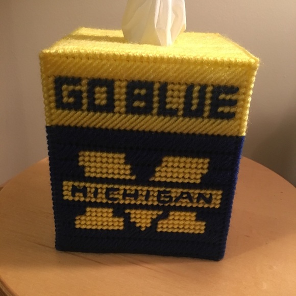 Michigan | Other | Handmade U Of M Tissue Box Cover | Poshmark